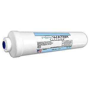 PureWater Filters Inline Water Filter For Under Sink Kitchen and Bathroom Faucets- with 3/8 Inch Inch Quick-Connect Fittings