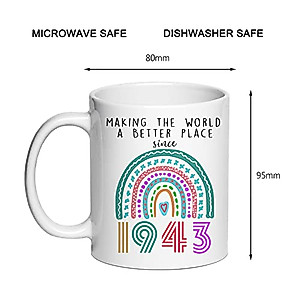 SIUNY 80th Birthday Gifts for Women and Men, 80th Bday Gift Idea for Mom Dad Husband Wife, Birthday Gifts For 80 Year Old Woman, Gifts For 80 Year Old Woman Man, Novelty 80 Year Old 11 oz Coffee Mug