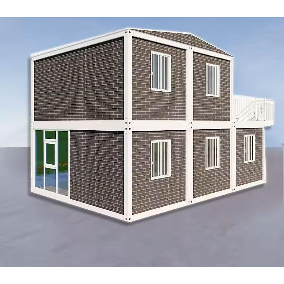 S.E.Q Double Story Fully Equipped prefab Expandable Container House, Luxury Home Stairs Included 2-3 bedrooms,1 Kitchen,1 Bathroom 30 ft
