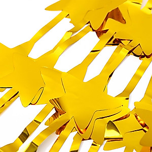 Abien Gold Star Foil Fringe Curtains Golden Backdrop Metallic Foil Tinsel Fringe Curtain Party Door Shimmer Streamers Party Decorations for Birthday Wedding Christmas New Year Party (Gold)