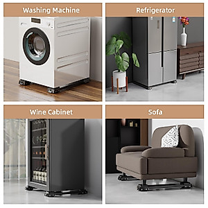 Heavy Duty Appliance Rollers,EWX Fourth Generation Extendable Appliance Rollers Adjustable Base For Washer and Dryer, Easily Move Washing Machine, Furniture,Refrigerators,Wine cooler