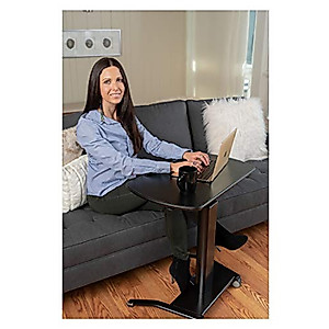 Stand Up Desk Store Pneumatic Adjustable Height Tilting Laptop Lectern Speakers Podium (Black, 25.5" Wide)