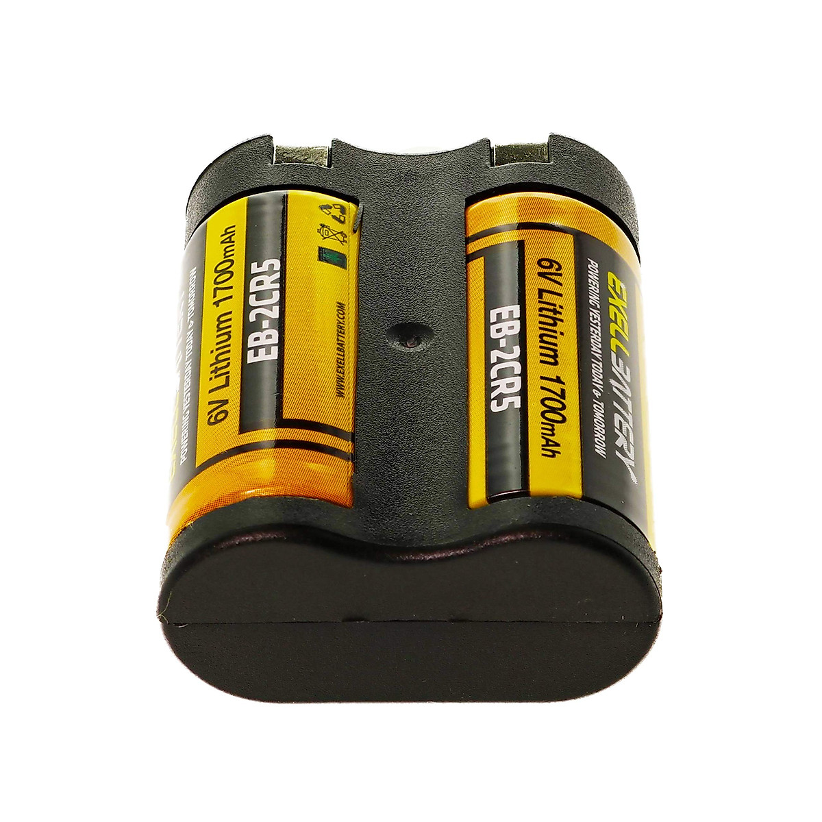 Exell 2CR5 6V 1700mAh (Highest Capacity on The Market) Photo Lithium Battery Replaces Evergreen 2CR5, DL245, EL2CR5, 2CR5M, Replaces Symmons SF-2CR5