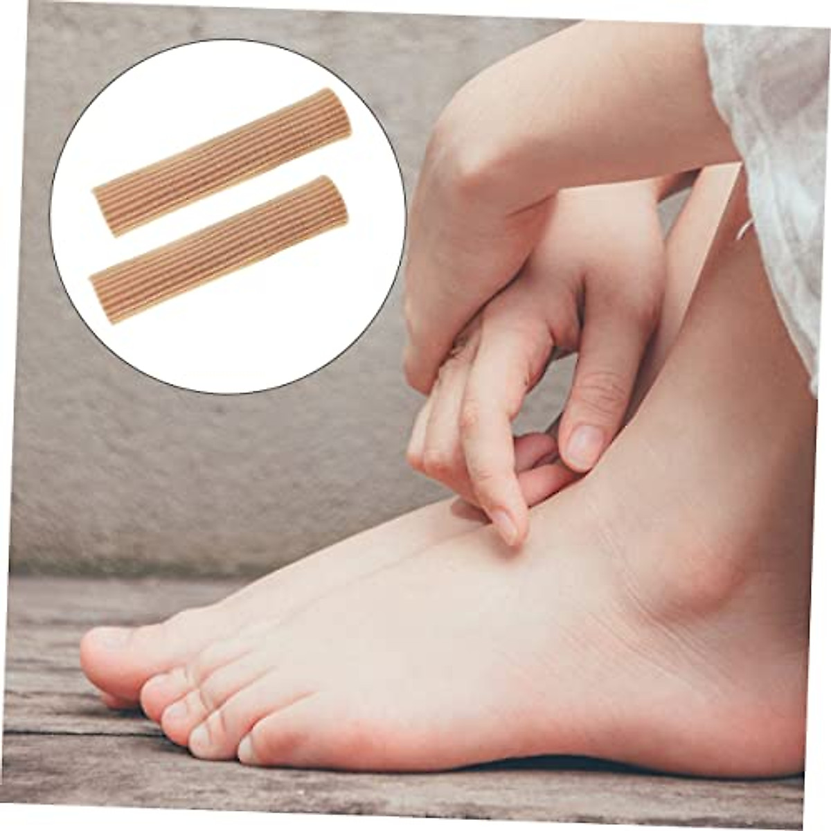 LALAFINA 4 pcs gel finger toe cover thumb splint thumb spica splint elastic wrap bandages toe protectors gel pad protectors finger splint gel lined toe tubes ribbed finger sleeve elasticity