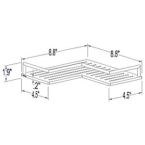 Ginger 28505/PC Surface Mounted Bathroom Shelves, Corner Shelf, Polished Chrome