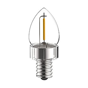 GE Lighting LED Night Light Bulb (0.5 Watt), 3 Lumen, C7 Light Bulbs with Candelabra Light Bulb Base, 2-Pack LED Small Light Bulbs, Clear, 8.6-Year Life, (13887)