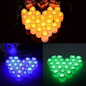 Litake Green LED Candles 24 Packs, Halloween Green LED Tea Lights,Flameless Candles with Flickering Green Light, Battery Operated Green Lights for Saint Patrick's Day Christams Festival Decor