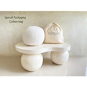 MORSHA Boucle Ball Pillow - 11.8 Inch Round Sphere cushion for Modern, Chic, and Boho Style Home Decor - Cute, Trendy, and Comfortable, GIFT, Teddy boucle fleece,Orb (IVORY)