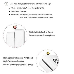 XXXDXDP Receipt Printer, Mini Blue-Tooth Thermal Photo Printer Pocket Note Receipt Printer (Color : D)