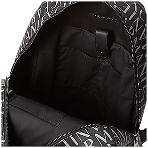 A|X Armani Exchange All-Over Logo Eco-Leather Backpack, Black