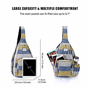 Kamo Sling Backpack Chest Shoulder Bag Crossbody Cycling Travel Hiking Daypack for Men Women With Earphone Hole