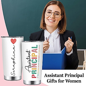 Bedsdiven Assistant Principal 20oz Stainless Steel Tumbler, Double Wall Insulated Travel Cup with Lid, White