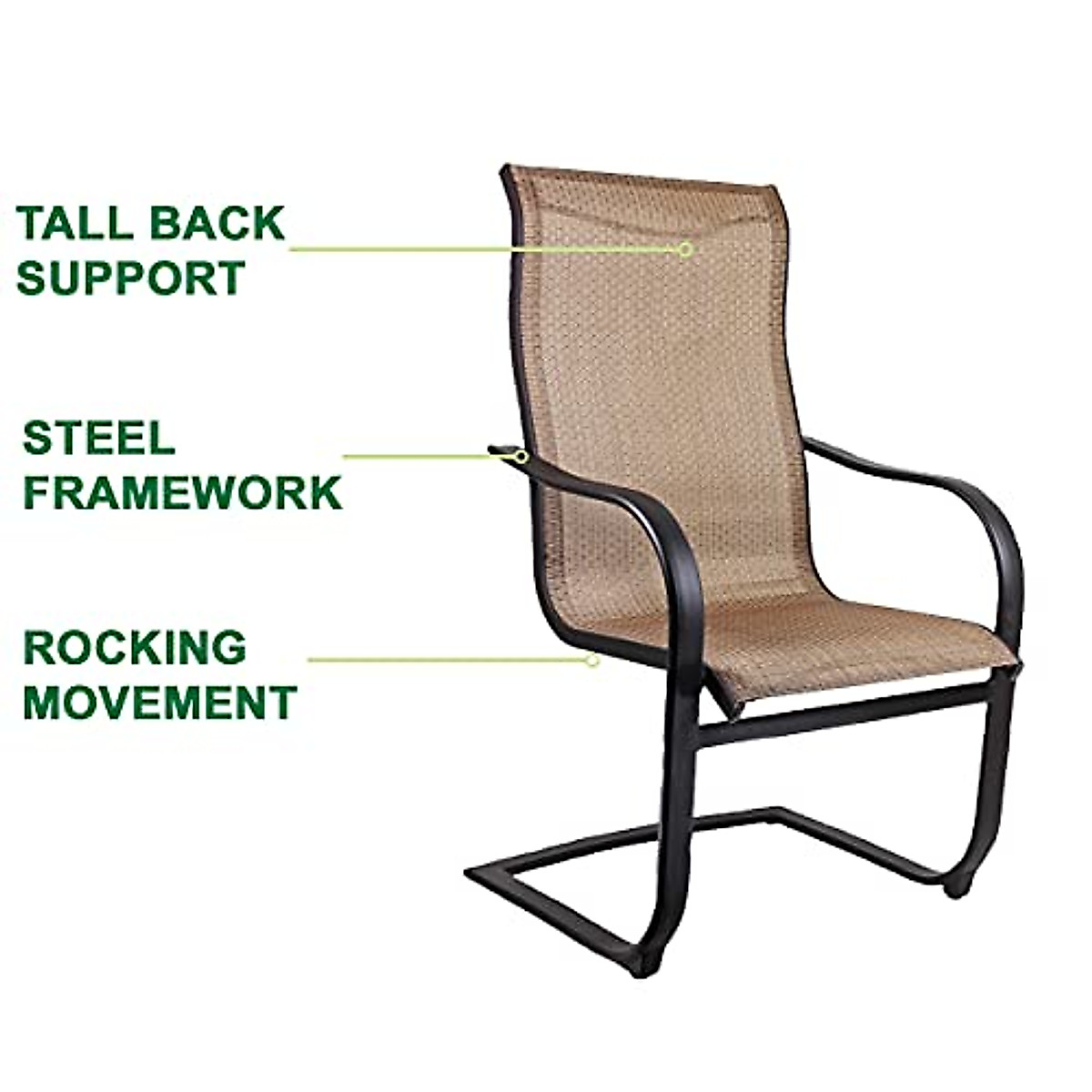 Patio Master Corp Outdoor Patio Bellevue Spring Chair 2 Count