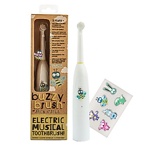 Jack N' Jill Kids Buzzy Brush Electric Musical Toothbrush - Kids Electric Toothbrush Age 3 and Up, Singing Toothbrush, Tri Color LED, Water Resistant, Child Safe, Battery Operated - (Pack of 1)