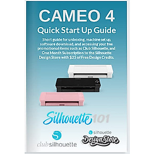 Silhouette Cameo 4 Extras Bundle with 2 AutoBlades, Pink Tool Kit, 2 Cutting mats, PixScan Mat. Also Includes CrafterCuts Start Up Guide and Bonus Designs