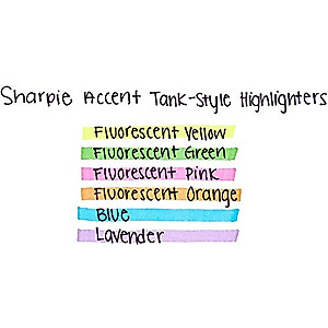 SHARPIE Tank Style Highlighters, Chisel Tip, Fluorescent Orange, Box of 12