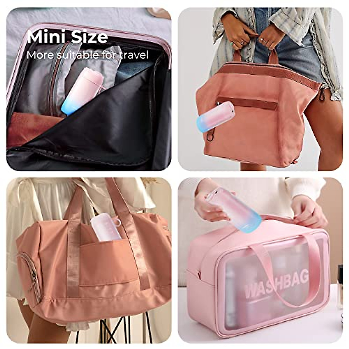 usmile Water Flosser, USB Rechargeable Portable Water Flosser for Teeth Cleaning, Water Dental Flosser Cordless with Detachable Water Tank for Home & Travel, C1 Pink