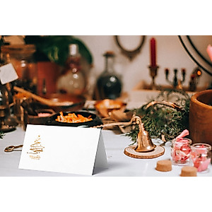 Christmas Place Cards (3.5 x 2 in) 25 pcs, Table Name Cards for Christmas Party, Seating Name Cards, Food Labels, Scored for Easy Folding, Christmas Party Supplies, Fiesta Party - SJK013