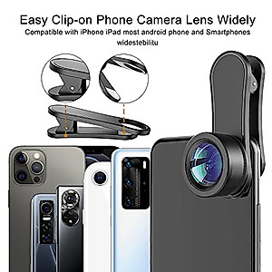 Phone Camera Lens 3-in-1 Kit :120° Supe Wide Angle +198° fisheye Lens+ 20x Macro Lens for iPhone Samsung Android & Most Smartphone，HD Phone Lens Kit