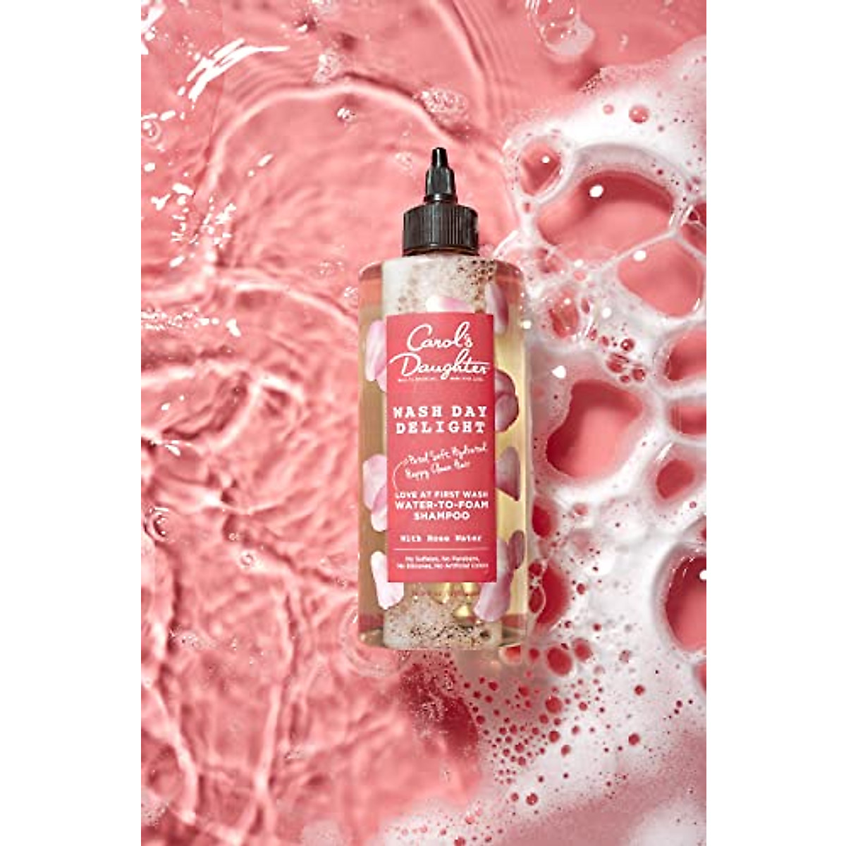 Carol's Daughter Wash Day Delight Water-to-Foam Sulfate Free Vegan Shampoo with Rose Water and Micellar Technology, Paraben Free, Silicone Free, Best for Kinky, Curly Hair, 16.9 fluid ounces