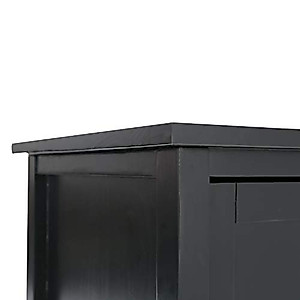 SIMPLIHOME Warm Shaker SOLID WOOD 47 Inch Wide Transitional TV Media Stand in Black For TVs up to 52 Inches, For The Living Room and Entertainment Center