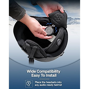 Doohoeek Snowboard Ski Helmet Headphones, True Wireless Earbuds Bluetooth with Charging Box for Audio Ready Helmet, 50+ Hours Work Time Headsets LED Display for Snowboarding Skiing Climbing Biking