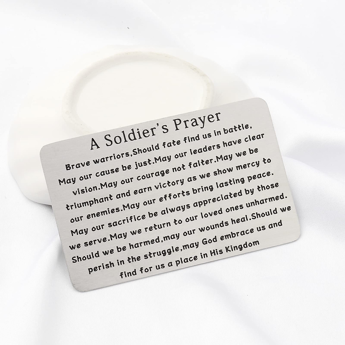 WSNANG Soldier Gifts Metal Wallet Insert Card Soldier’s Prayer Military Deployment Gifts for Army Navy Soldier Gift (Soldier’s Prayer Insert Card)
