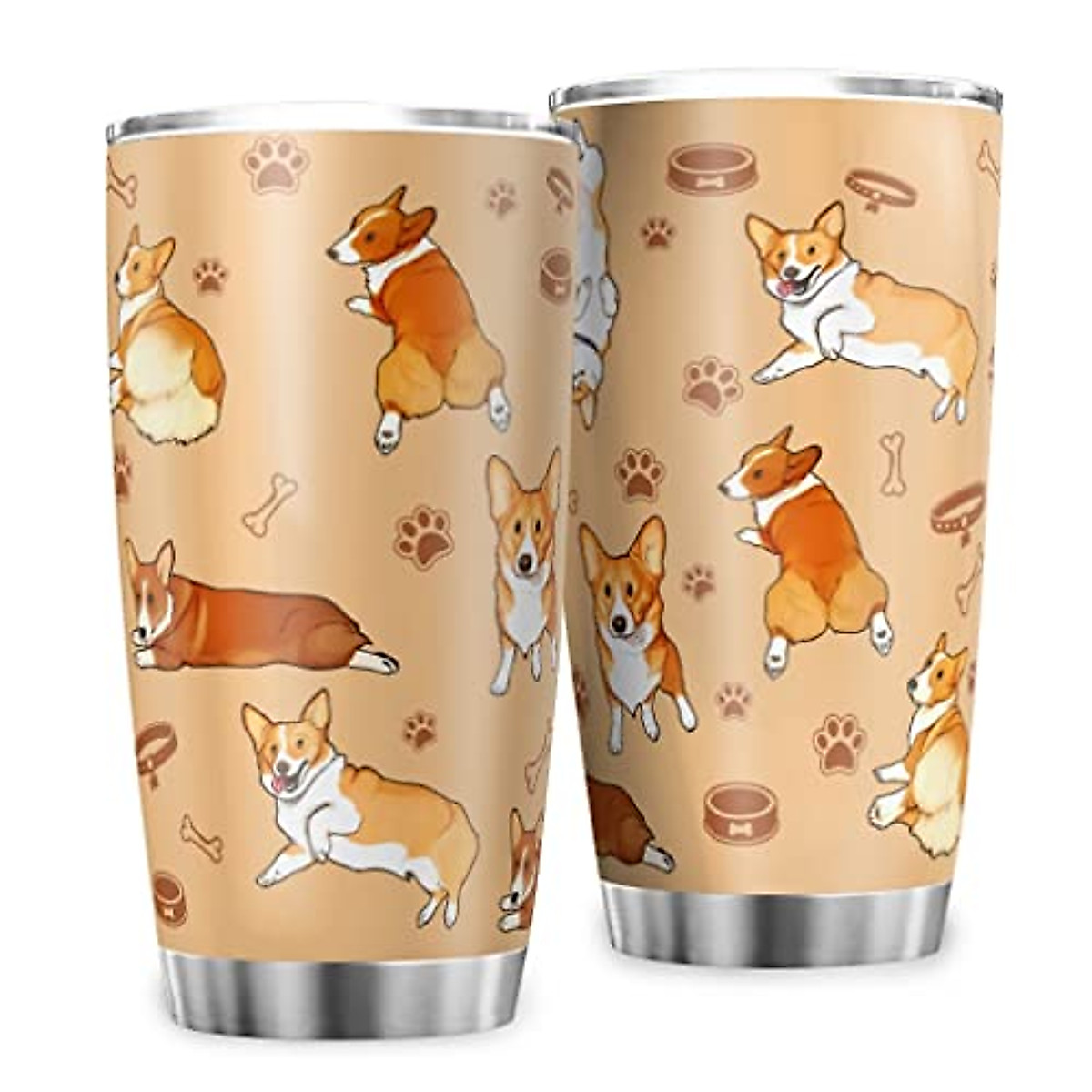 WmhrYpzhL Corgi Dog Travel Mug Cute Dog Coffee Mug Stainless Steel Insulated Tumbler For Ice Drinks＆Hot Beverage Gifts Corgi