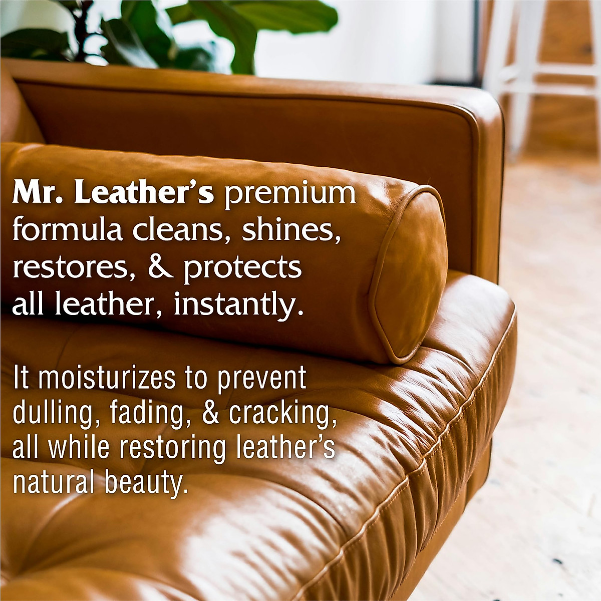 Mr. Leather Cleaner and Conditioner (16 oz) - Safe for All Leather & Vinyl - Hydrate and Shine with Water-Repellent Protection for Couches, Car Interior, Shoes, and Bags