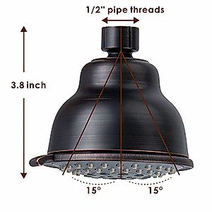 Voolan High Pressure Shower Head - 5 Function Rain Shower Head - Comfortable Shower Experience Even at Low Water Flow - Oil-Rubbed Bronze