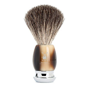 MÜHLE VIVO Brown Horn Resin 4-Piece Pure Badger 5-Blade Razor Shaving Set