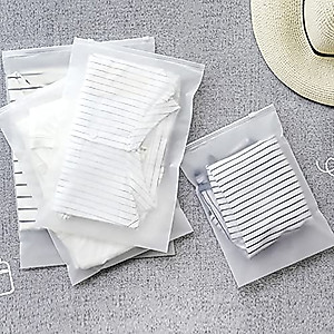 komstuon 20pcs Travel Storage Ziplock Bags, Frosted Resealable Zip Clothing Plastic Bags, Travel Storage Bags for Luggage Ziplock Storage Bags for Clothes Travel Underwear Shoes (5 Sizes)