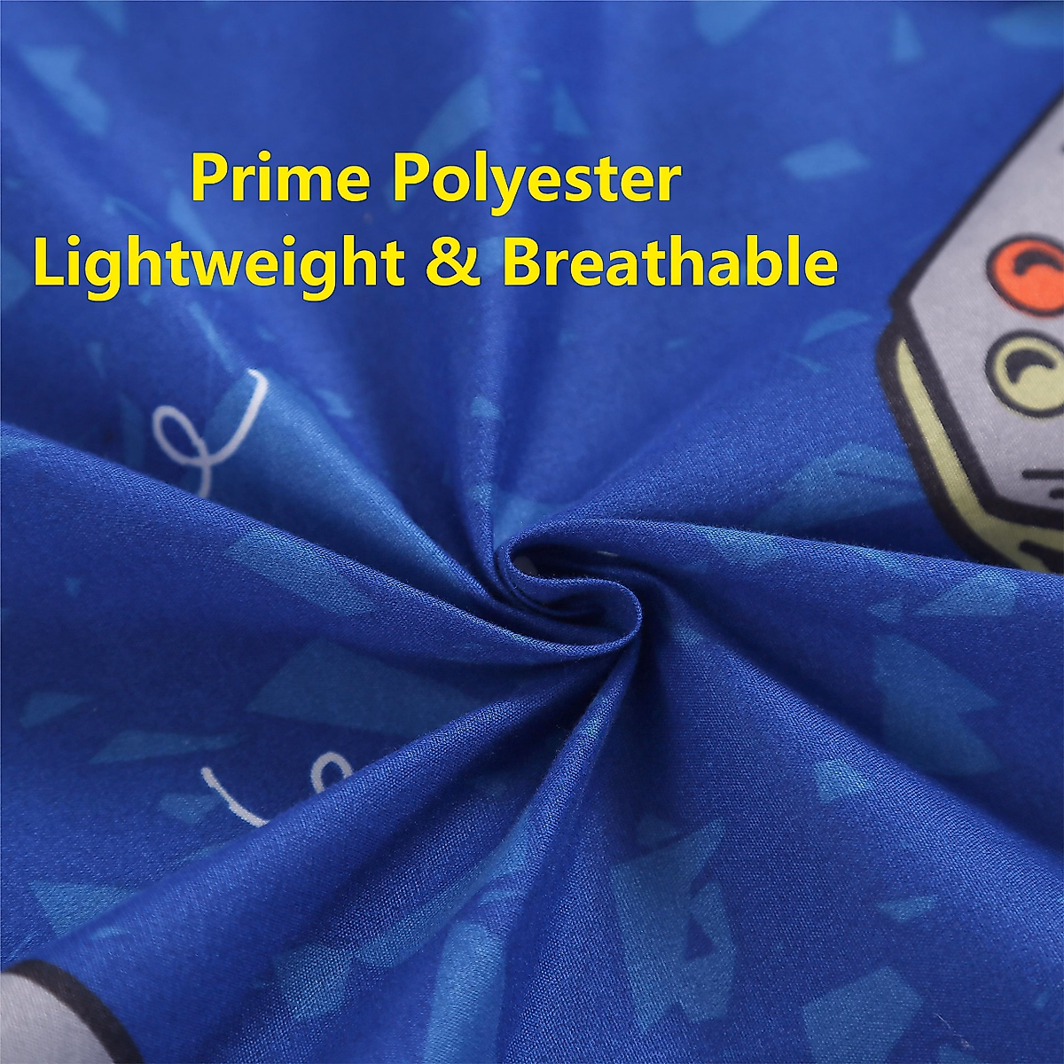 SDIII 4PCS Blue Gamer Sheets Set Twin, Bed in a Bag Gaming Bedding Sheet Twin, Wrinkle and Fade Resistant, Cute Bed Sheets for Kids, Boys and Girls, Twin