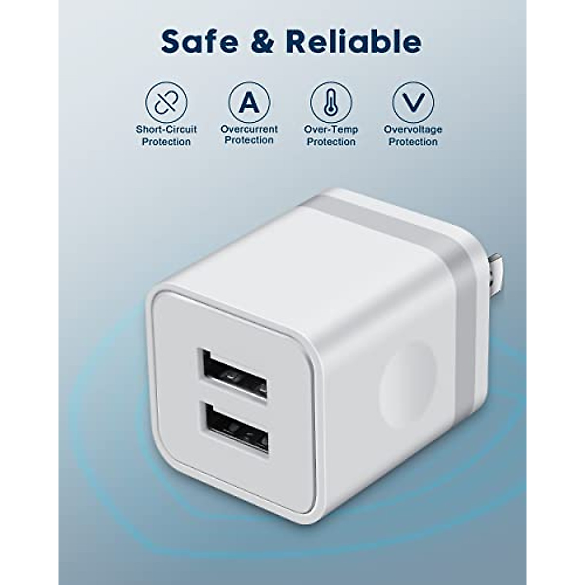 iPhone Charger [MFi Certified], LUOSIKE 2 X 10FT iPhone Charger Cord Long Charging Cable + 2-Pack Dual USB Wall Charger Block Cube Adapter Plug for iPhone 13 12 Pro Max 11 XS XR X 8 7 6 Plus SE, iPad