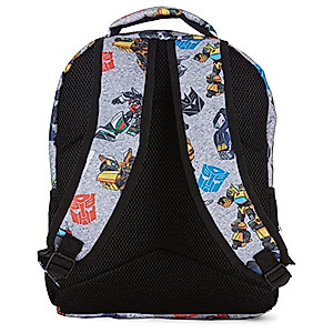 Transformers Optimus Prime Allover Backpack - Optimus, Prime, Megatron and Bumblebee - Transformers School Bookbag (Grey)