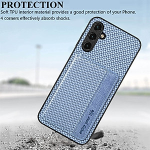 JanCalm for Samsung Galaxy A14 Case Card Holder, RFID Blocking, Kickstand, Camera Protector, PU Leather Shockproof Protective Flip Cover Phone Case (Blue)