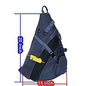 HBAG 20" Crossbody Sling Backpack Single Strap School Travel Sports Shoulder Bag, Black