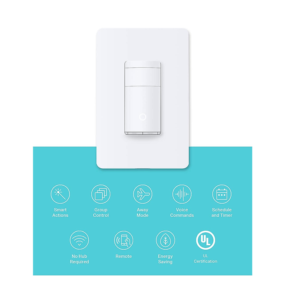 Kasa Smart WiFi Motion Sensor Switch, Single Pole, Needs Neutral Wire, 2.4GHz Wi-Fi Light Switch, Compatible with Alexa & Google Home, UL Certified, No Hub Required(KS200M),White,1-Pack
