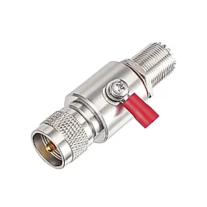 Superbat UHF Lightning Arrestor PL-259 (UHF Male) to SO239 (UHF Female) Lightning Surge Protector for Coaxial CB Ham Radio Antenna Switch Dummy Load etc.