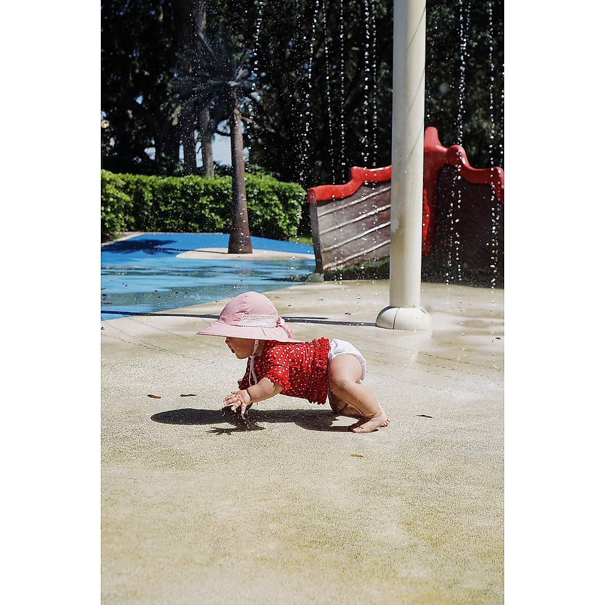 Baby and Toddler Sun Hat - UPF 50+ Kids Boy & Girl Summer Swim Pool & Beach Hat Light Pink