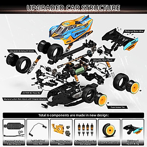 AMORIL1:12 Brushless RC Cars for Adults,Top Speed 90+KPH Fast Remote Control Car with Carbon Fiber Chassis,Adjustable Motor Mount and Central Slipper Clutch,Hobby Buggy Vehicle Gift for Kids