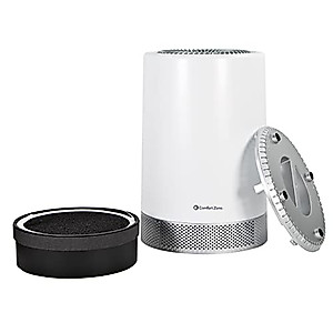 Comfort Zone Clean HEPA Air Purifier with WiFi App Control - Smart Air Filter & Cleaner - Remove Dust, Odor, Pollen - Compact Ionizer with Timer & Night Light, Covers 150 sq. ft.