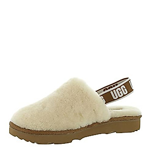 UGG Unisex-Child Fluff Yeah Clog Slipper, Natural, 12 Little Kid