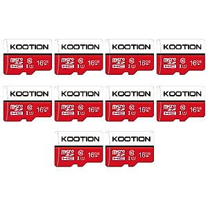 KOOTION 10 Pack 16GB Micro SD Card Class-10 Micro SDHC Card 16 gb UHS-I High Speed TF Card R Flash C10 U1 Memory Card