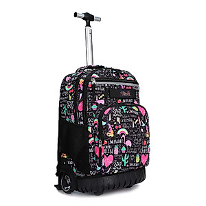 Tilami Rolling Backpack 18 inch Wheeled Laptop Backpack School College Student Travel Trip Boys and Girls, Ins