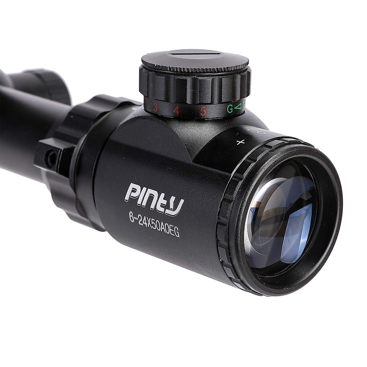 Pinty 6-24x50 AO Rifle Scope Rangefinder Illuminated Optics with Free Mount