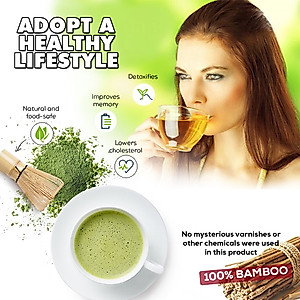 BambooWorx Matcha Whisk Set - Matcha Whisk (Chasen), Traditional Scoop (Chashaku), Tea Spoon. The Perfect Set to Prepare a Traditional Cup of Japanese Matcha Tea, Handmade from 100% Natural Bamboo