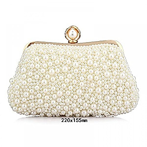 Women Pearl Clutch Purses Beaded Bag Evening Handbags for Wedding Party
