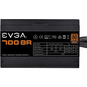 EVGA 700 BR, 80+ Bronze 700W, 3 Year Warranty, Power Supply 100- BR-0700-K1 100-BR-0700-K1
