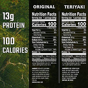 Jack Link's Beef Jerky Variety Pack Great for Easter Basket Stuffers - Includes Original and Teriyaki Flavors, On the Go Snacks, 13g of Protein Per Serving, 9 Count of 1.25 Oz Bags